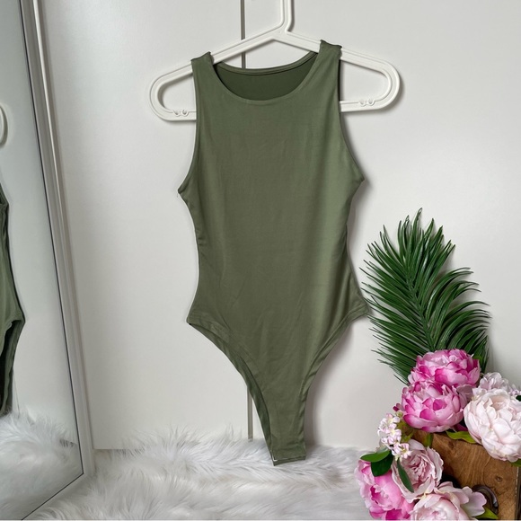Tops | Basic Green Bodysuit | Poshmark